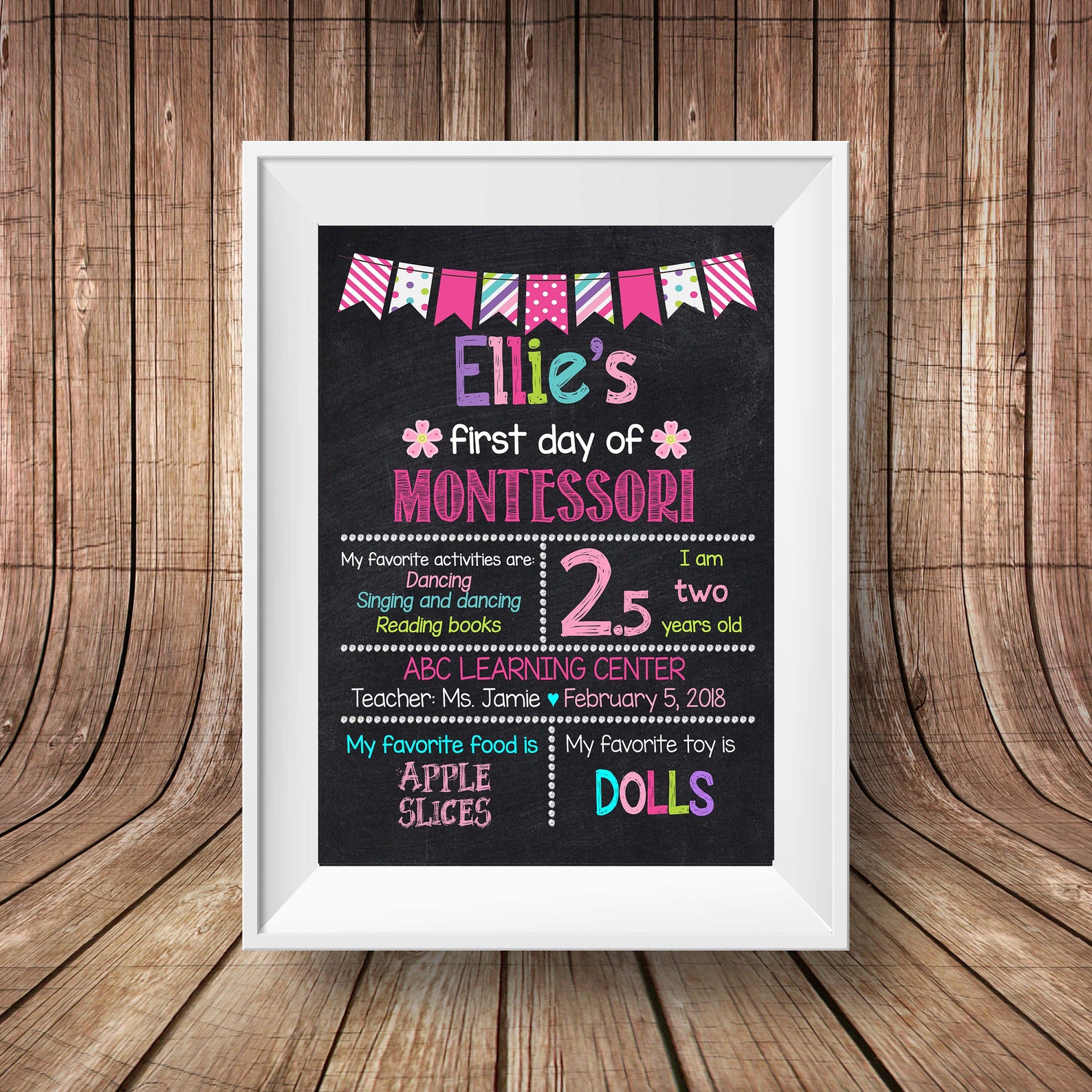First Day of MONTESSORI Sign Printable Chalkboard Digital | Etsy