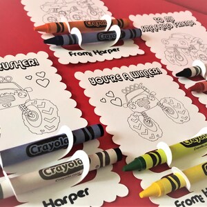 Monster Truck Valentines Day Coloring Cards, Crayons & Bags Included ...