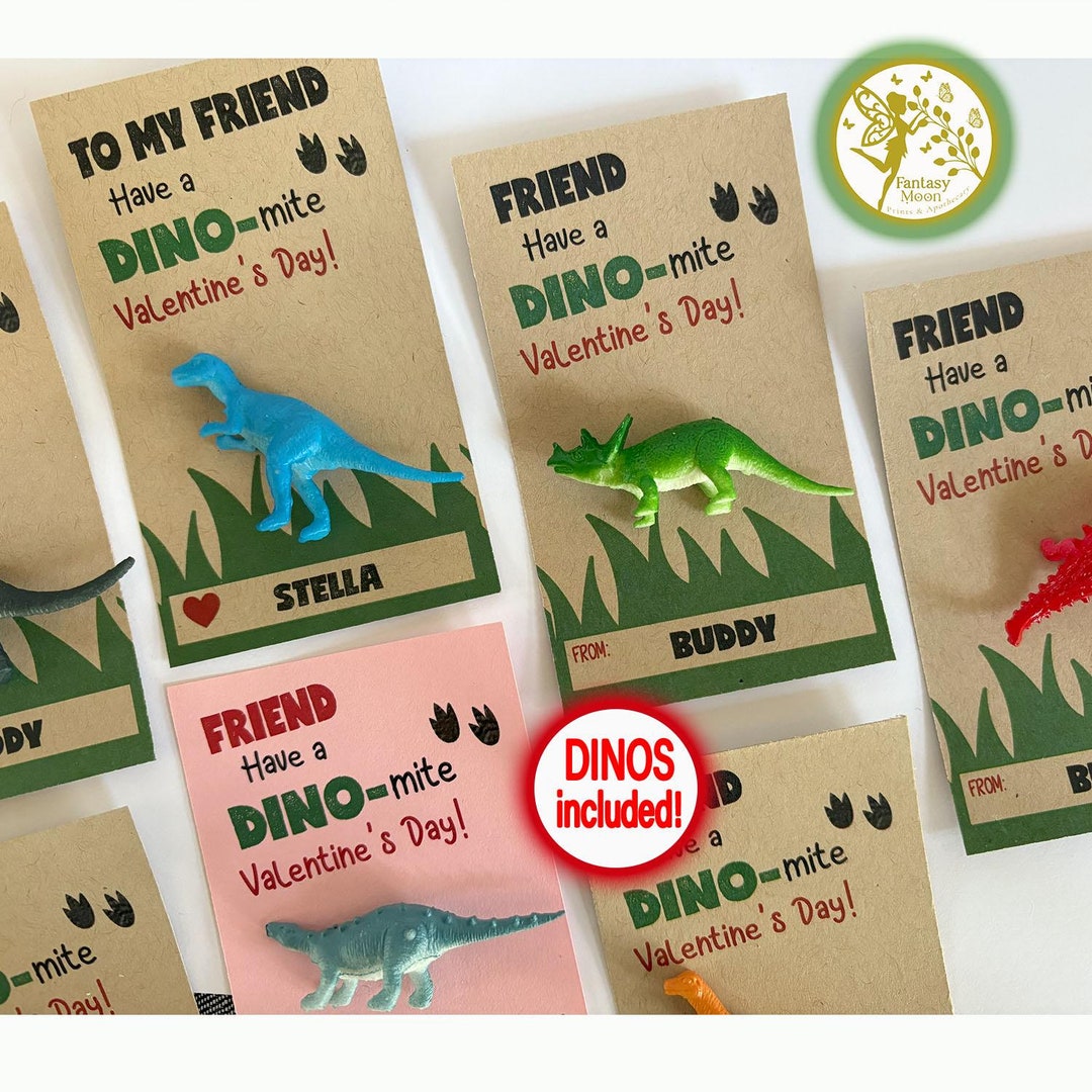 Dinosaur Valentine Cards for Kids, Personalized Valentines for Boys ...