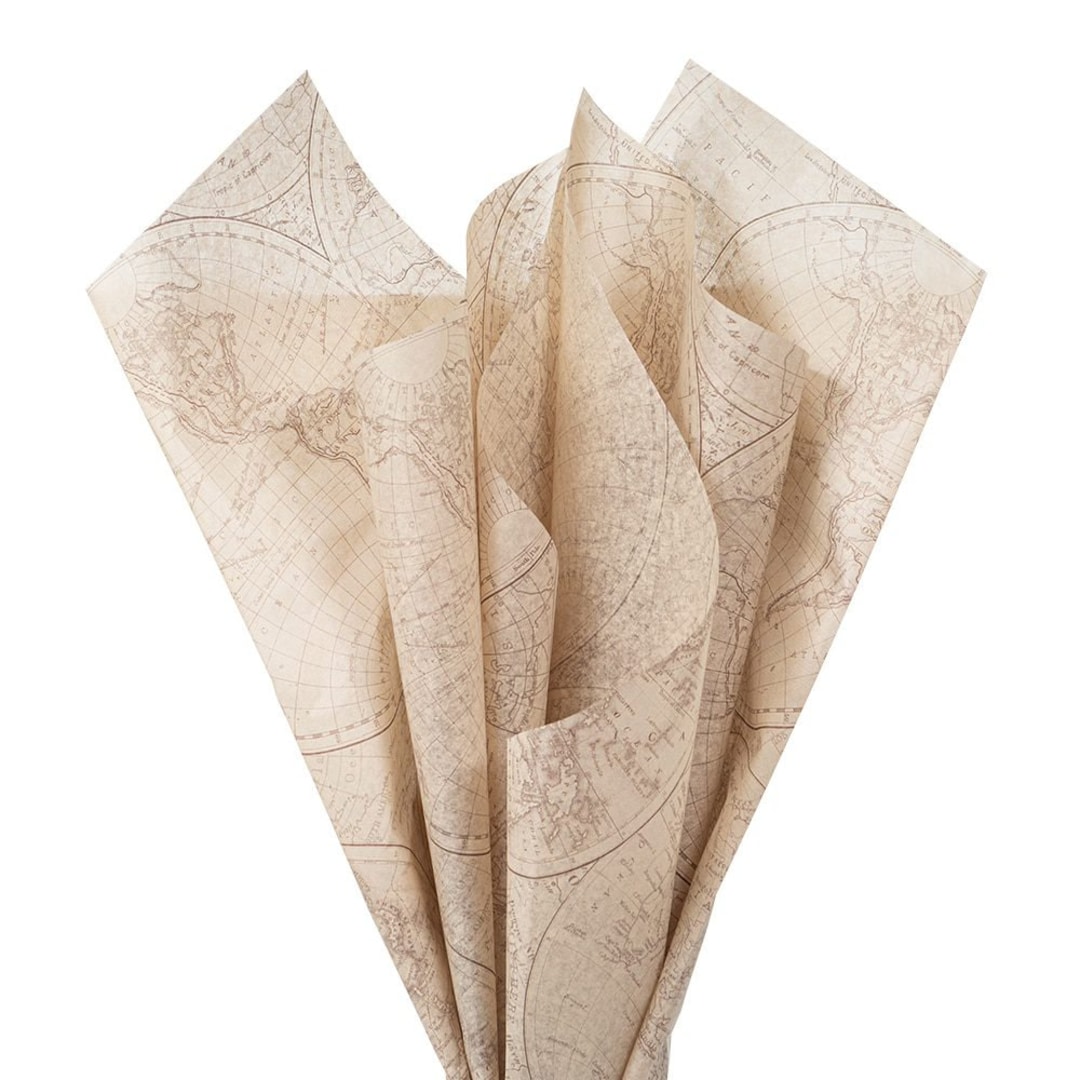 10 Olde World Map Printed Tissue 20 X 30 Sheets - Etsy