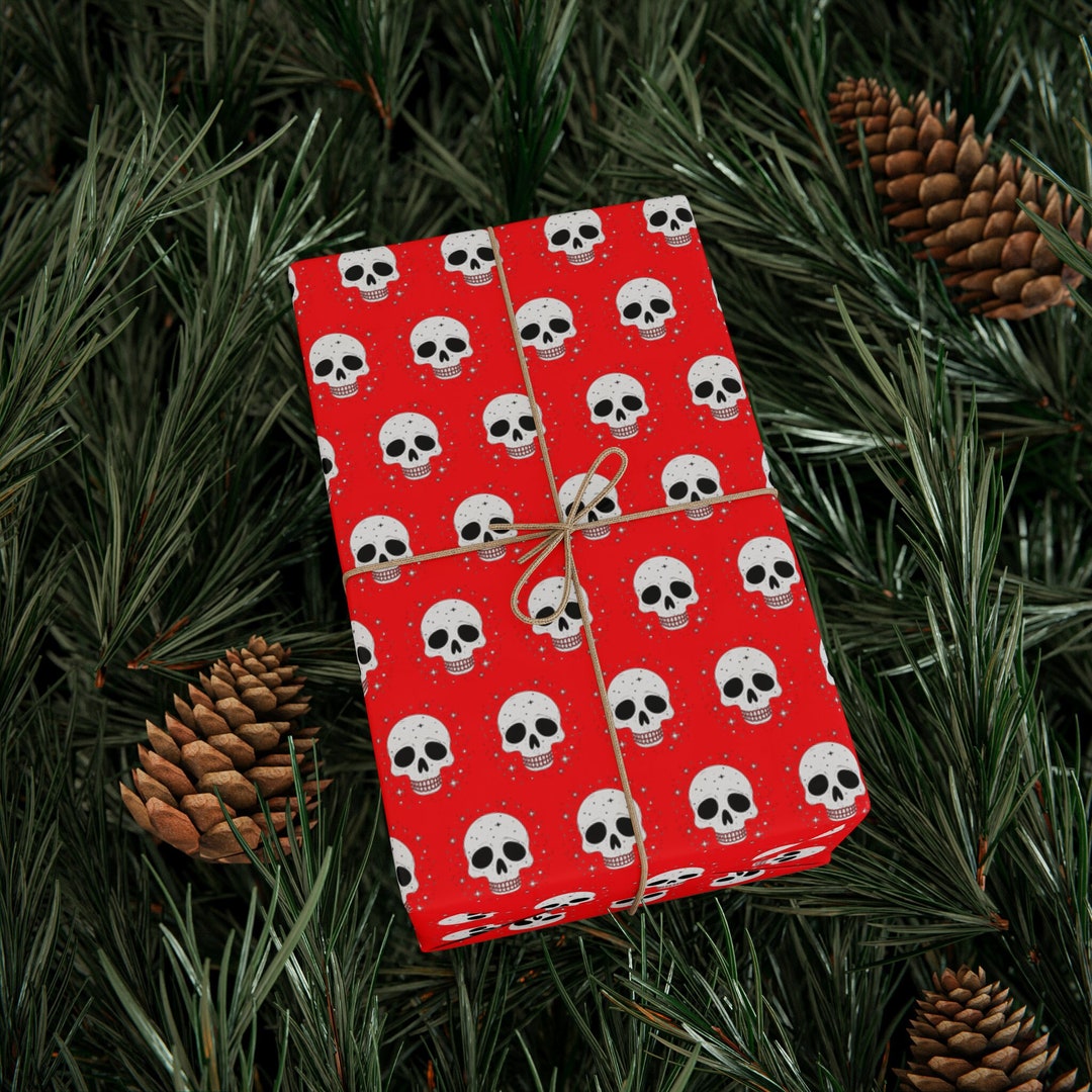 Red Wapping Paper With Skulls - Etsy