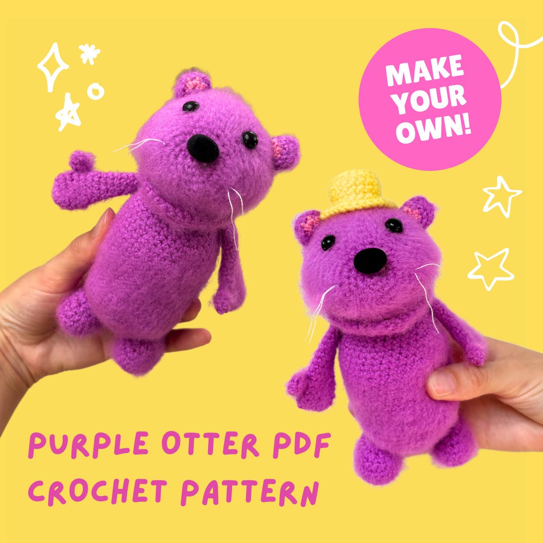 Pip & Pop Purple Otters Crochet Pattern PDF | ENGLISH | Amigurumi | Toy ...