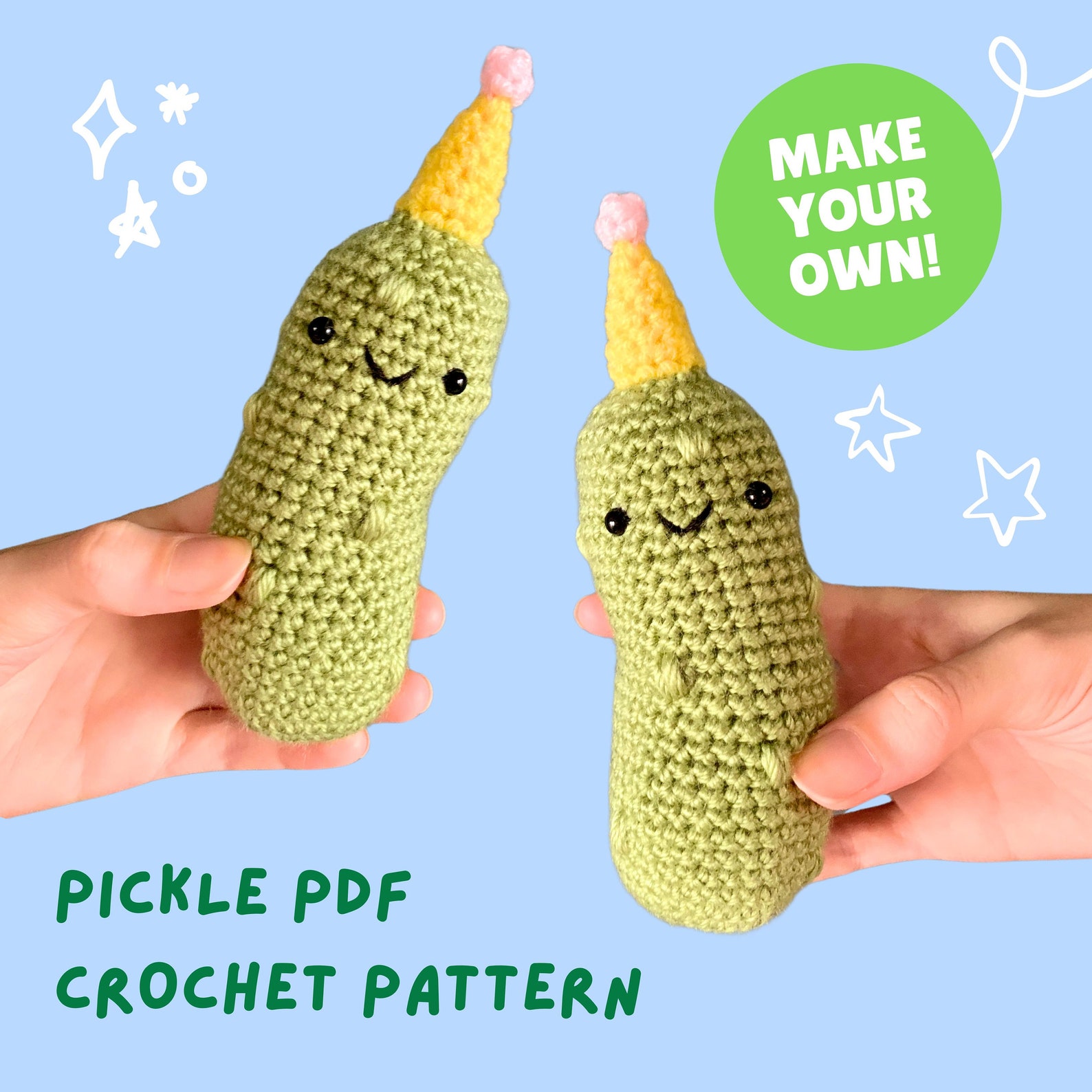 Party Pickle Crochet Pattern PDF ENGLISH Amigurumi Toy Handmade ...