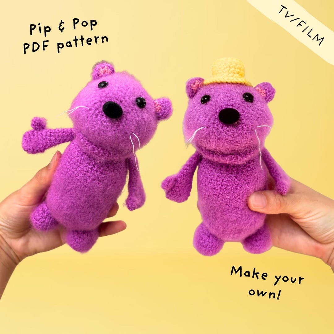 Pip & Pop Purple Otters Crochet Pattern PDF | ENGLISH | Amigurumi | Toy ...