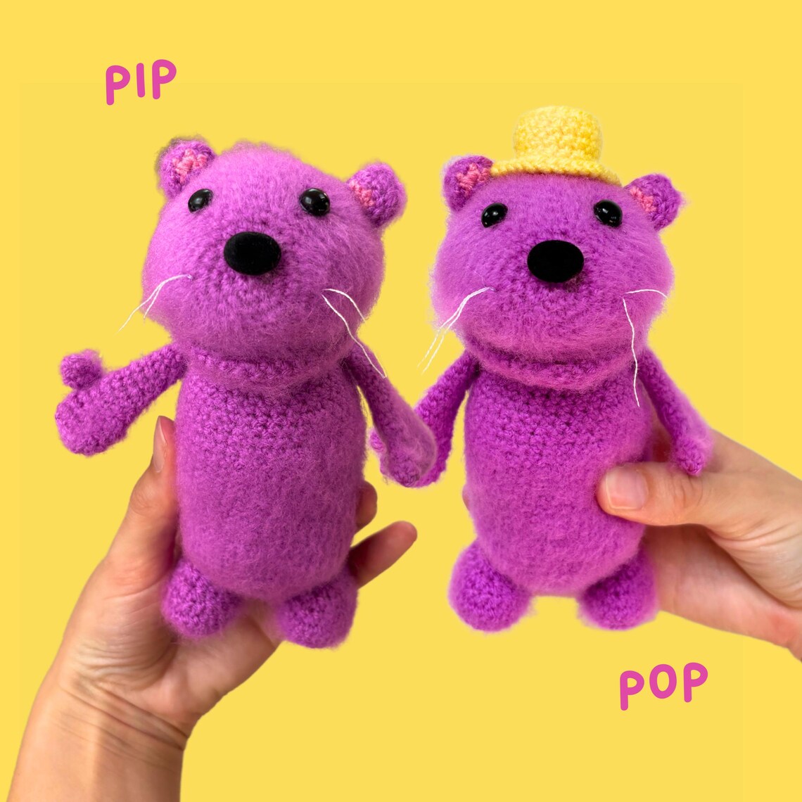 Pip & Pop Purple Otters Crochet Pattern PDF | ENGLISH | Amigurumi | Toy ...