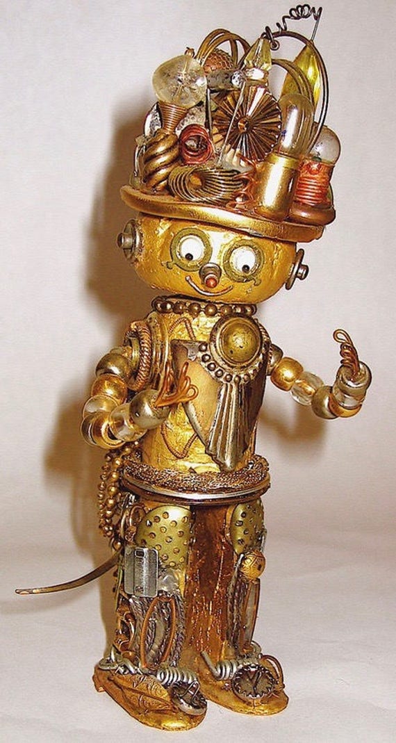 Upcycled Art Deco Robot | Etsy