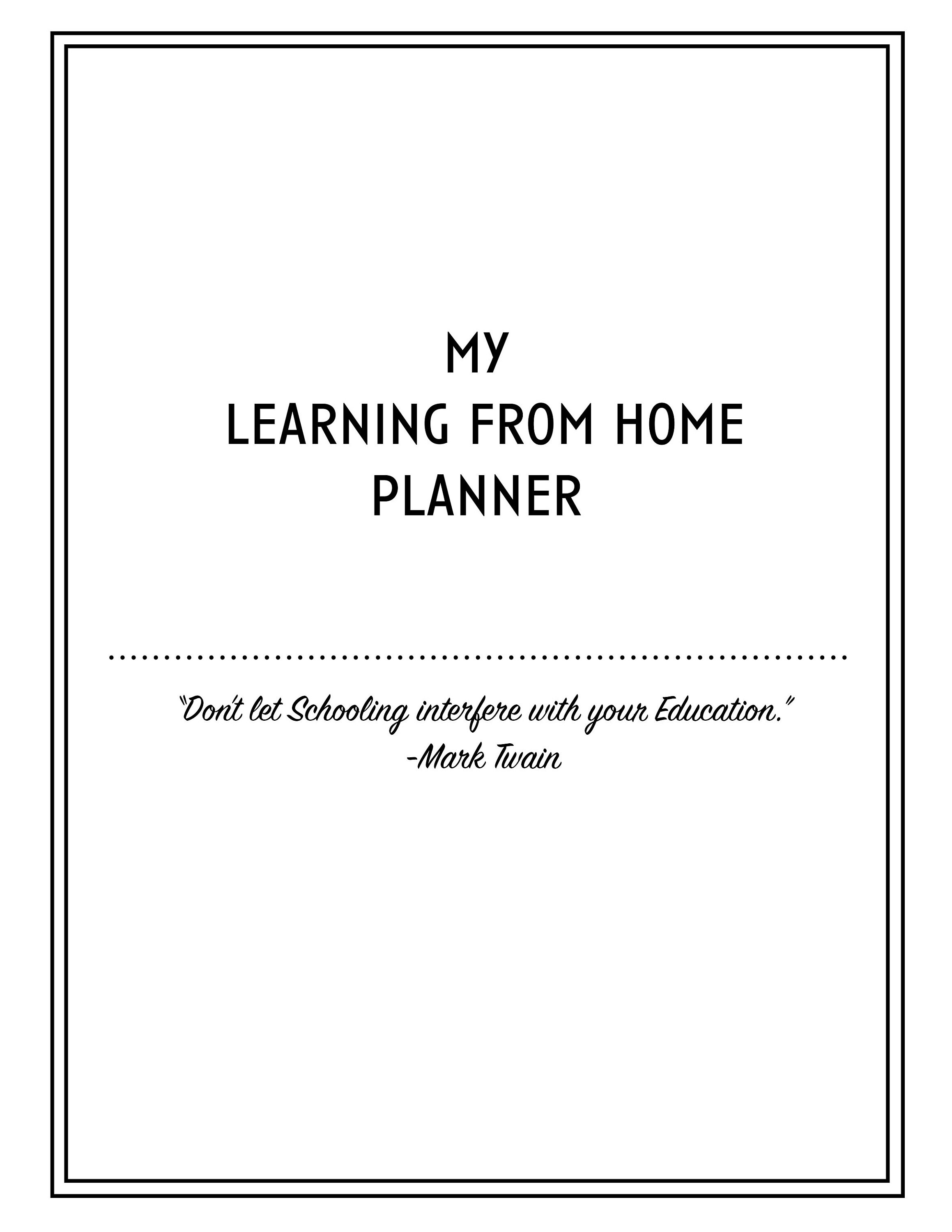 Learning From Home Planner - Etsy