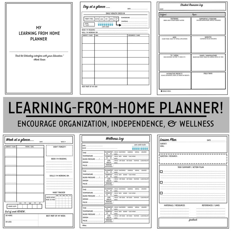 Learning From Home Planner - Etsy