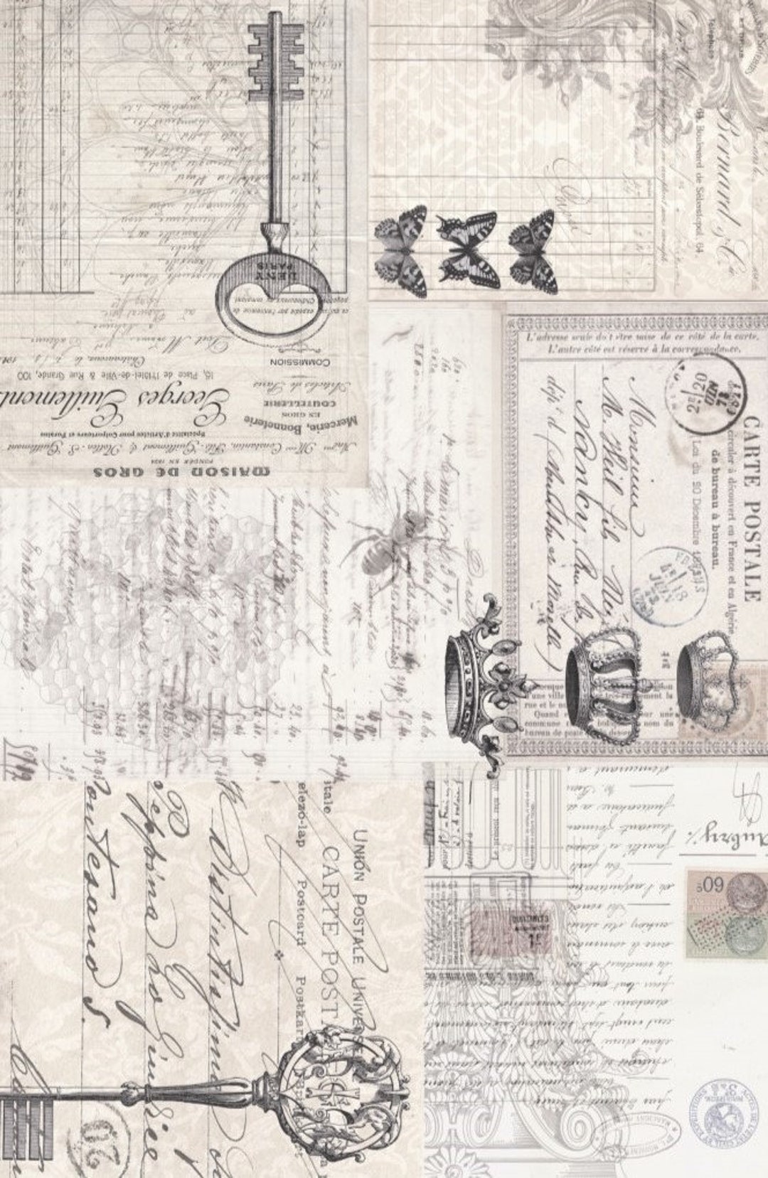 Ephemera Collage Decoupage Paper - Etsy