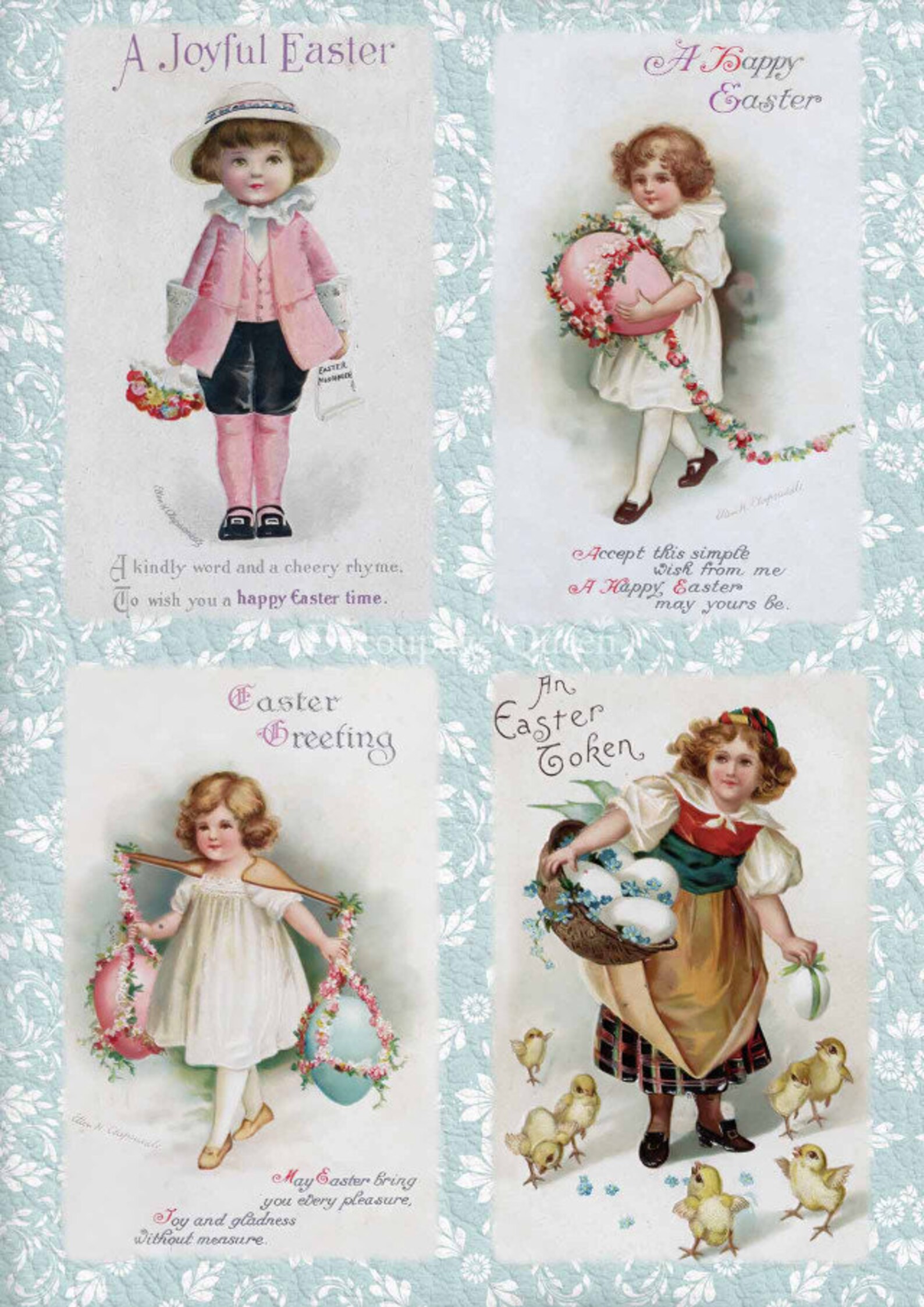 Easter Kids Decoupage Paper A4 - Etsy