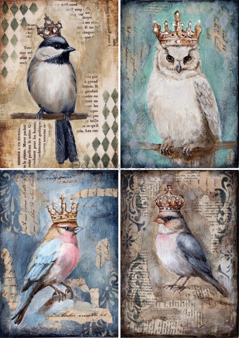 Four Birds Decoupage Rice Paper - Etsy