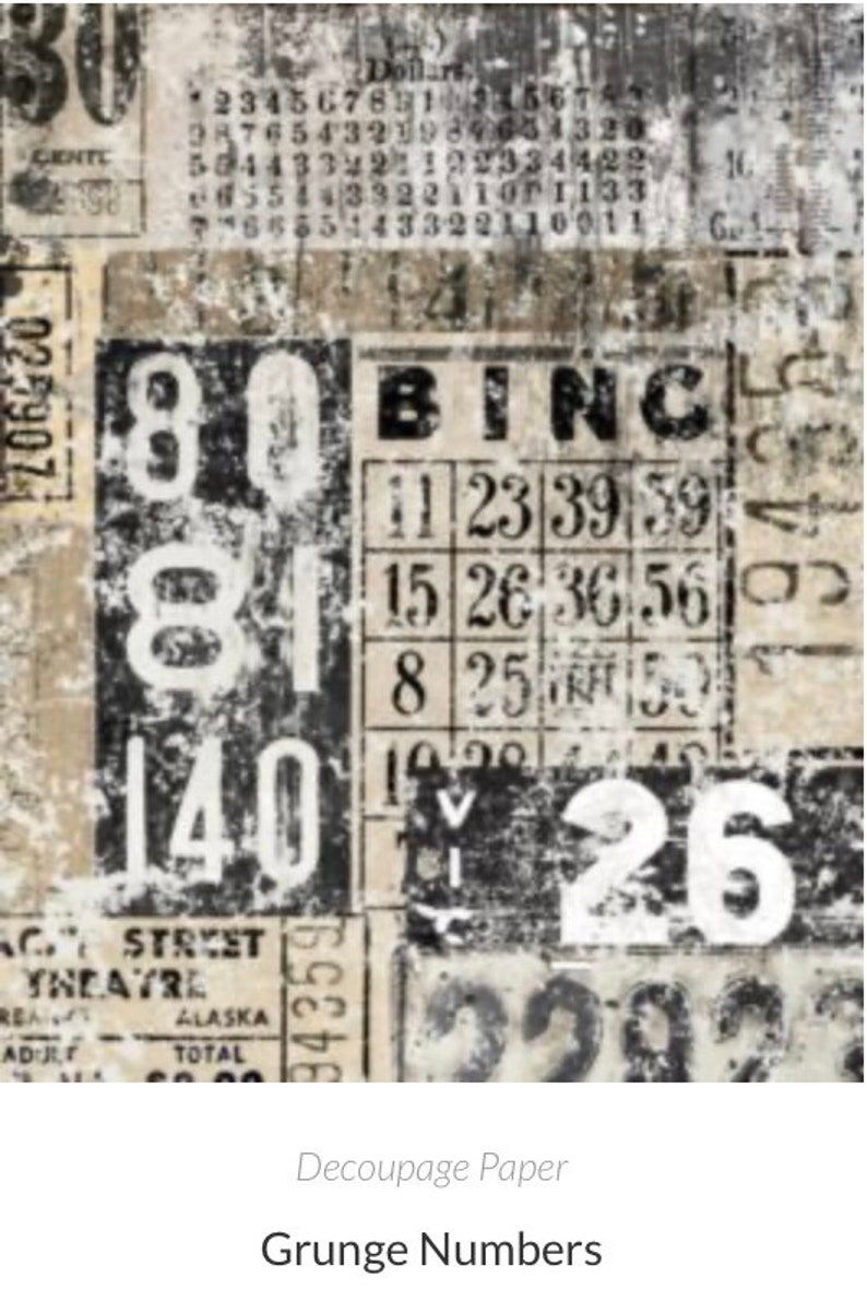 Grunge Numbers Decoupage Paper - Etsy