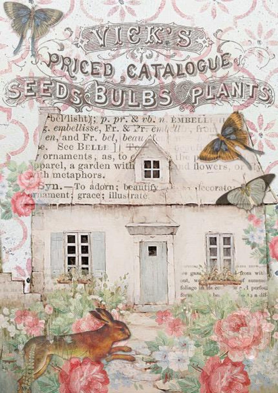 Cottages Collection Decoupage Paper A4 - Ellen J Goods - Etsy