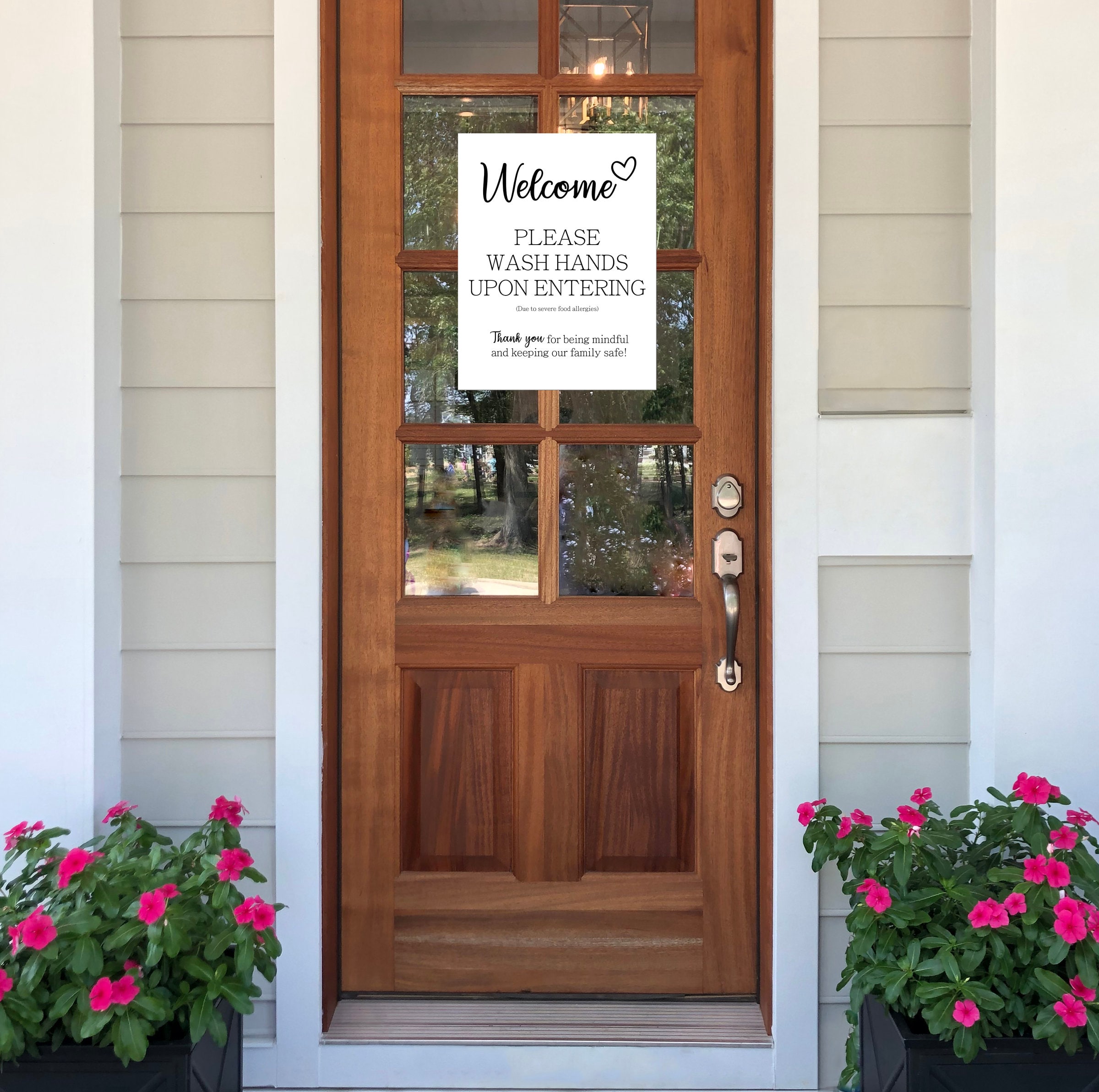 Door Sign for Food Allergy Families - Please Wash Hands - Print at Home ...