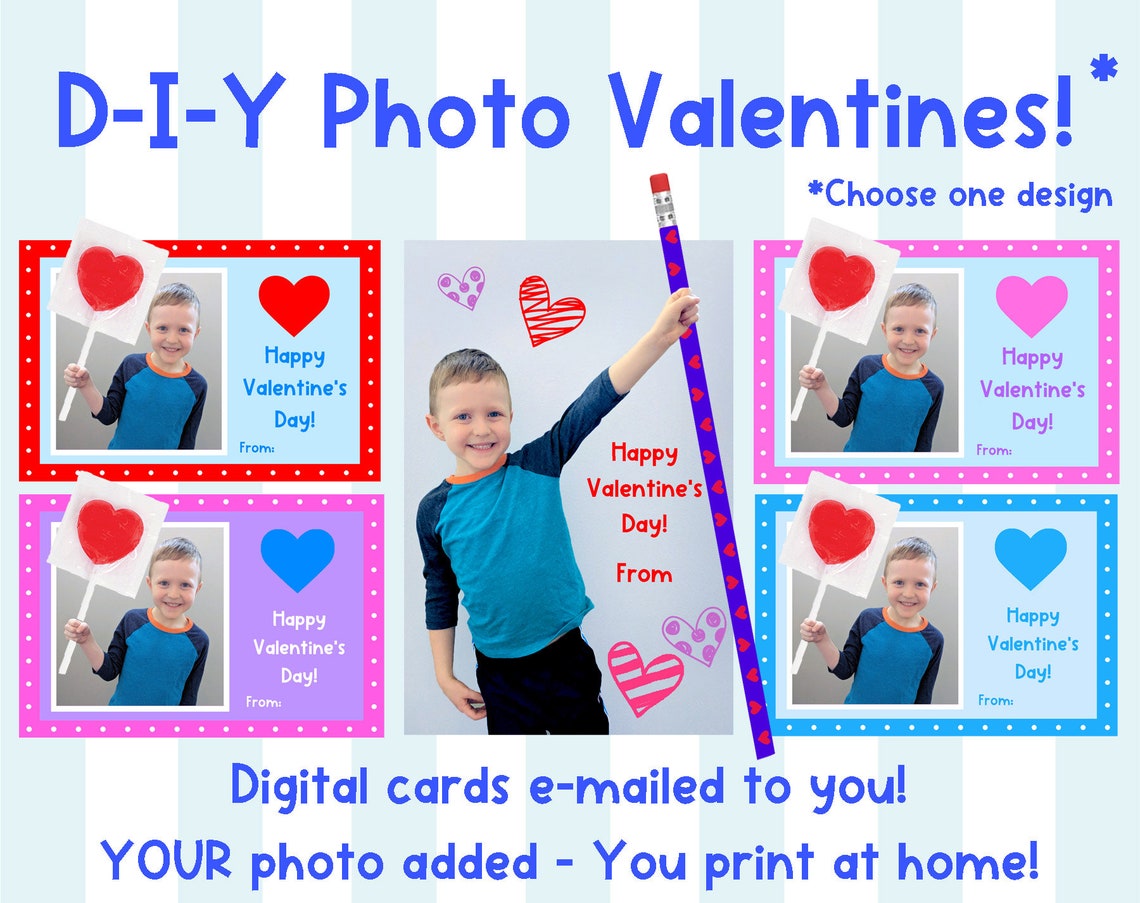 DIY Digital Download Picture Valentine Card Toddler Kids - Etsy