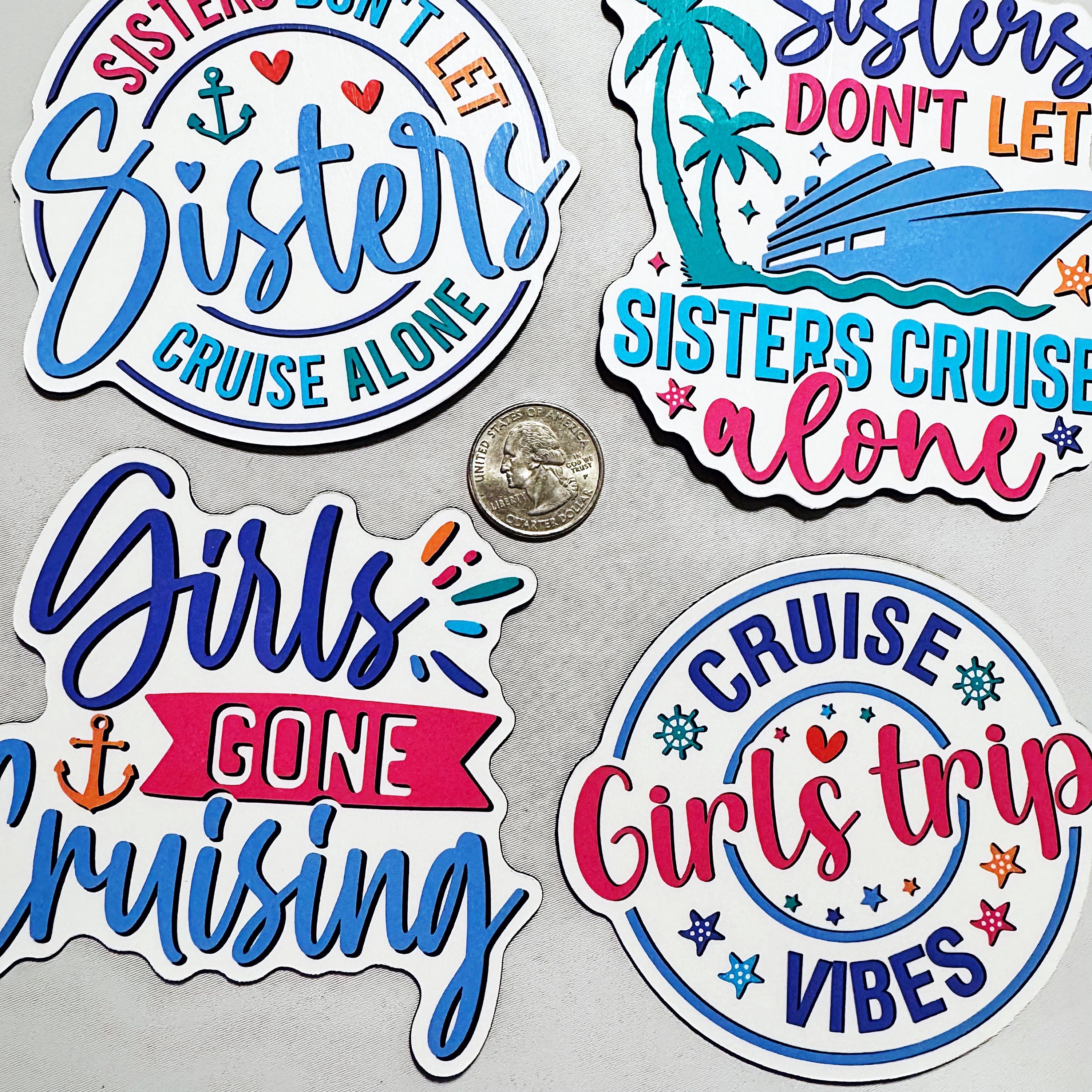 Sisters Cruise Door Magnets: Girls Trip Stateroom Decor, 4 Family ...