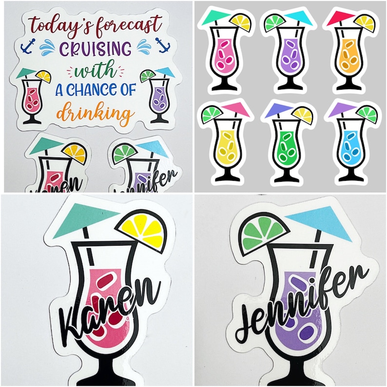 Personalized Cocktail Cruise Door Magnet: Tropical Drink Stateroom ...