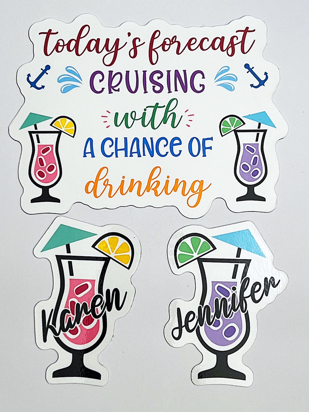Personalized Cocktail Cruise Door Magnet: Tropical Drink Stateroom ...
