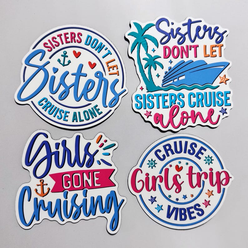 Sisters Cruise Door Magnets: Girls Trip Stateroom Decor, 4 Family ...