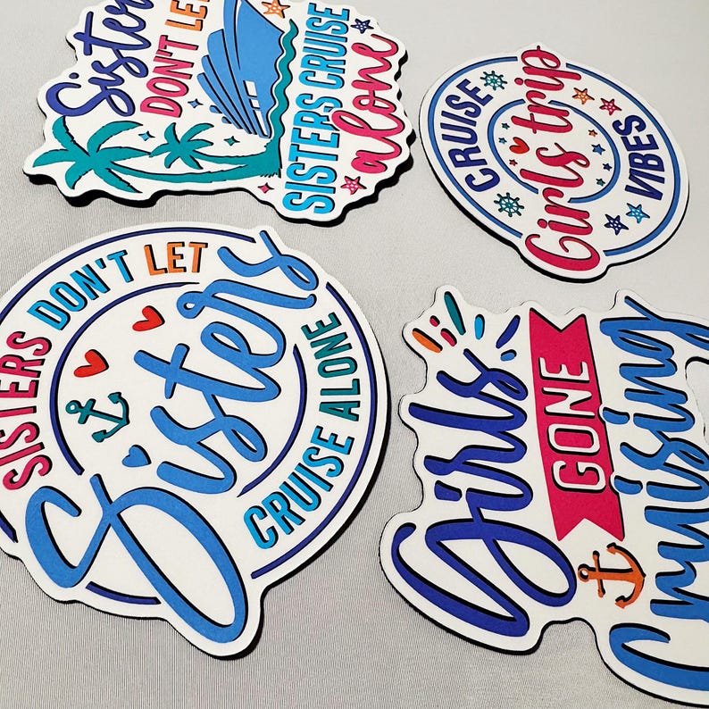 Sisters Cruise Door Magnets: Girls Trip Stateroom Decor, 4 Family ...