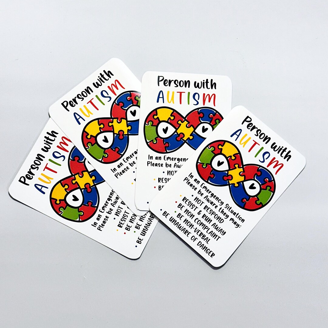 Autism Safety Car Vinyl Decal Set, Autistic Child Adult Teen Emergency ...