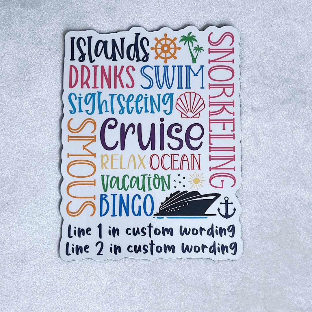 Cruise Word Art Wall Door Magnet Sign, Royal Caribbean Carnival MSC NCL ...
