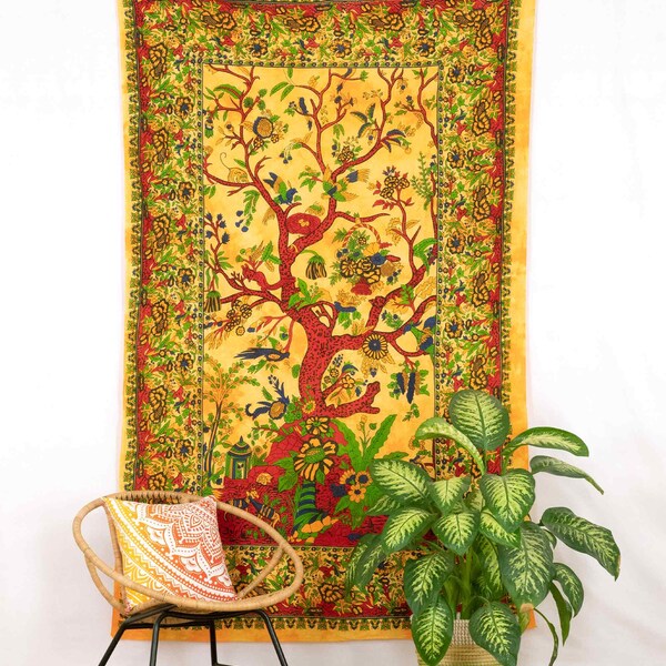 Indian Tree of Life Tapestry - Etsy
