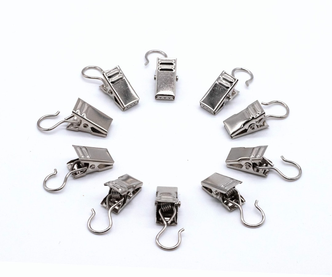 Curtain Clips Silver, Secure Attachment for Wall Cloth and Tapestry ...
