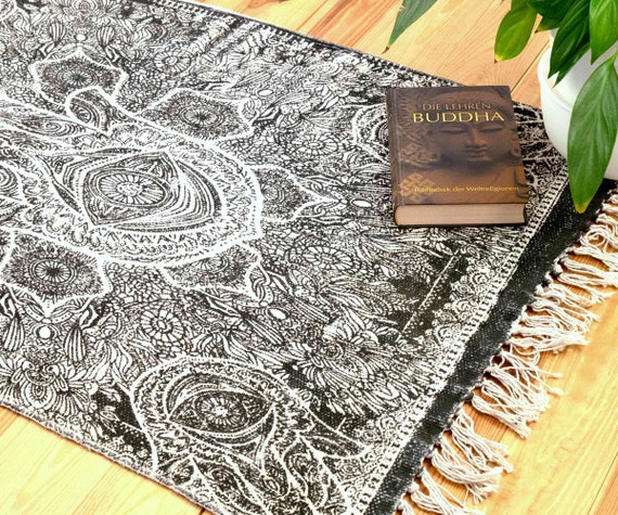 Rugs Goa Carpet Fatima's Hand made of 100% cotton with fringes Indian ...