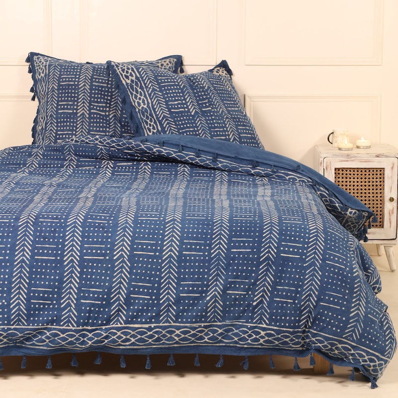 Indigo Bedding - Etsy