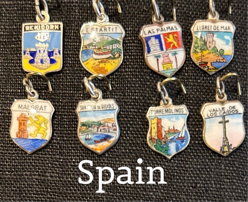 Vintage Sterling Silver Travel Shield Charm, European Souvenir - Etsy