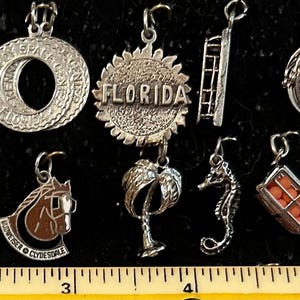 Vintage Florida Sterling Charms 1960s 1970s Very Solid Charms New ...