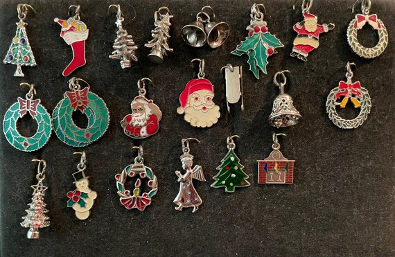 Vintage Sterling Silver and Enameled Christmas Charms Wells - Etsy