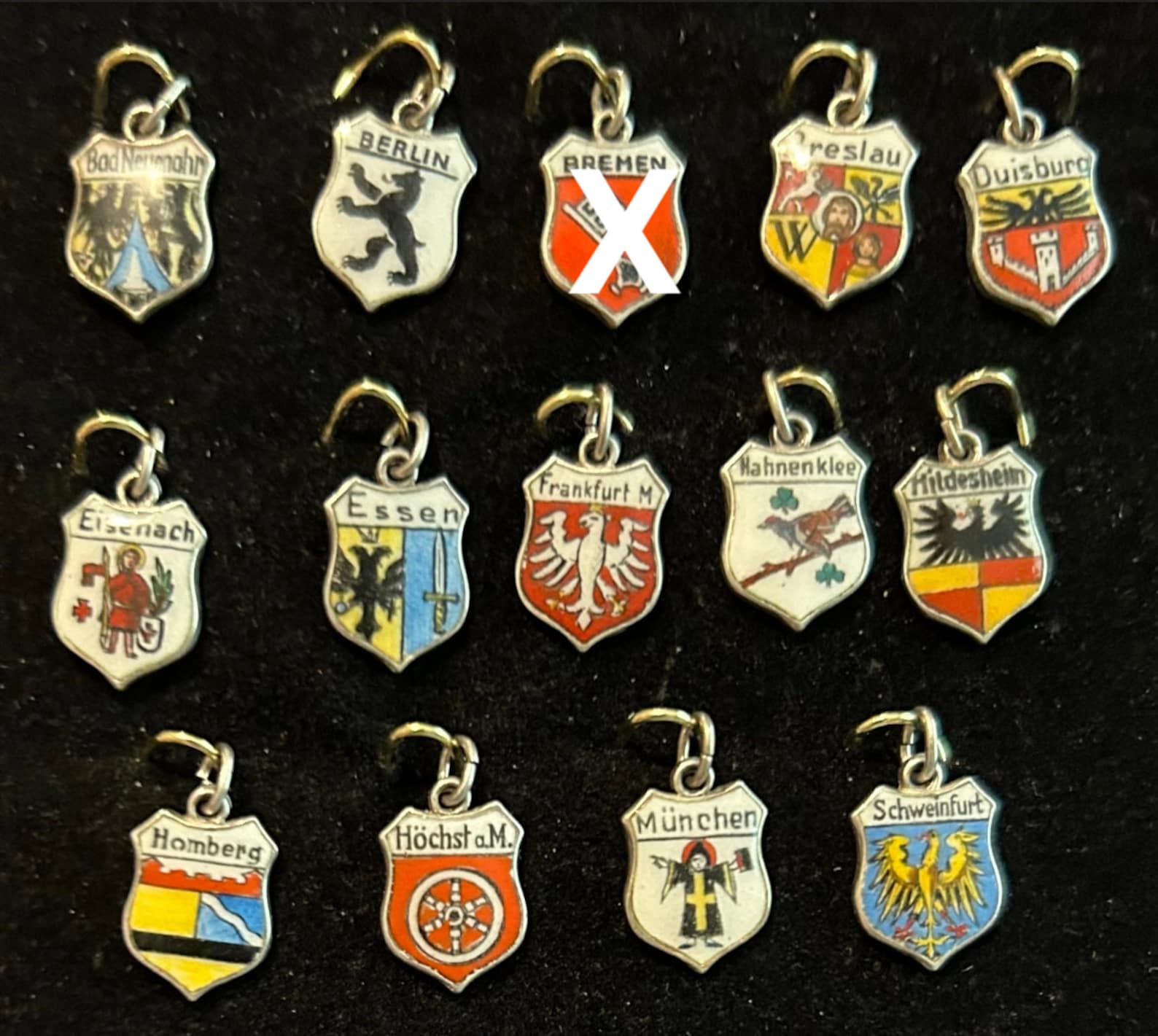 Vintage Miniature German Cities Travel Charms in 800 Silver 1940s to ...