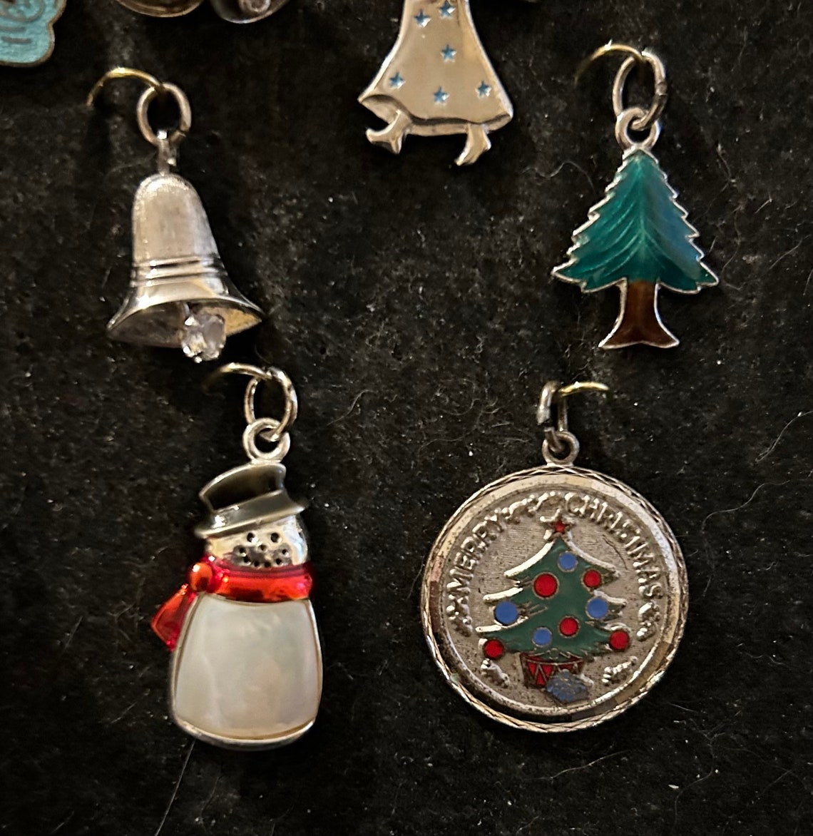 Vintage Sterling Silver and Enameled Christmas Charms Wells - Etsy