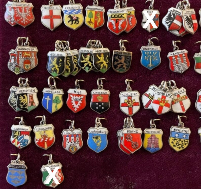 Vintage German Cities F to N Travel Charms in 800 Silver 1940s - Etsy