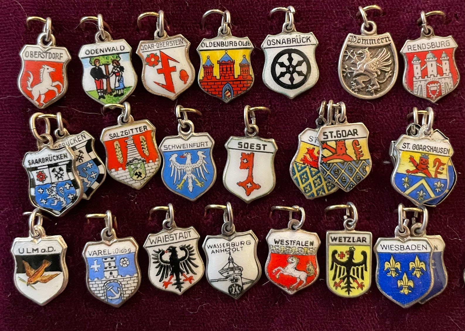 Vintage German Cities O to Z Travel Charms in 800 Silver 1940s - Etsy