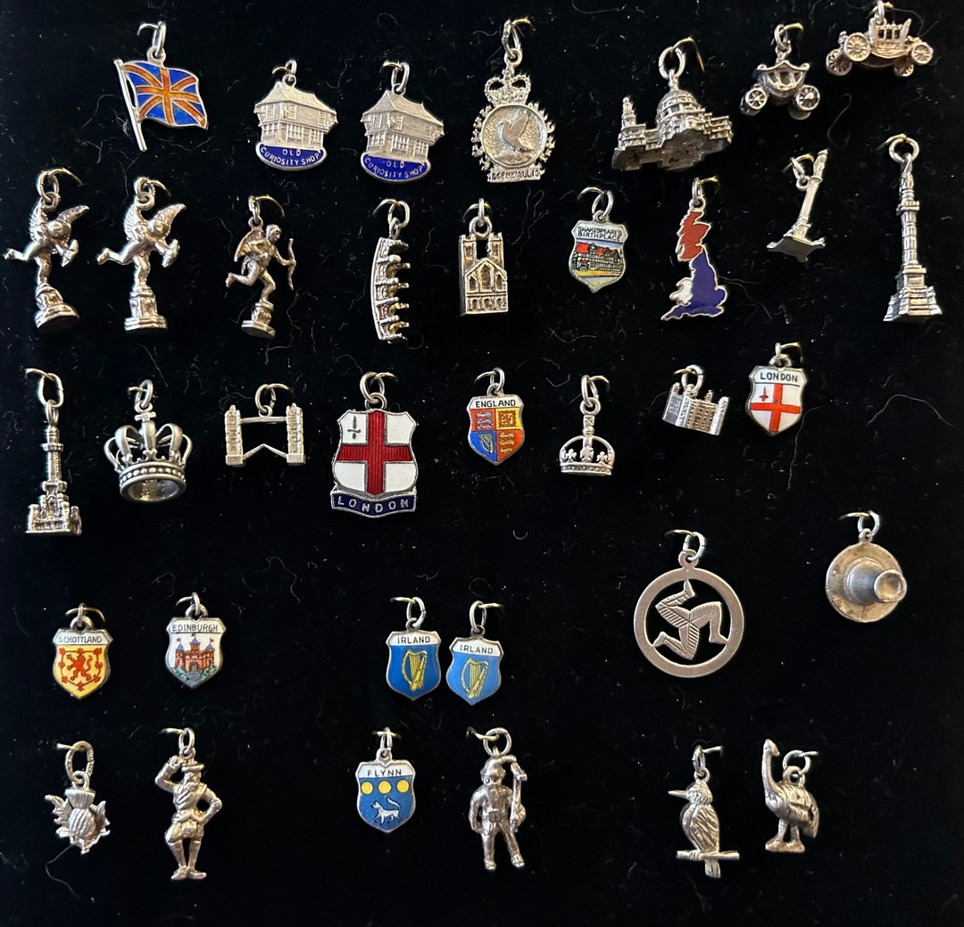 United Kingdom Travel Charms in Sterling 1950s to 1970s Vintage Each ...