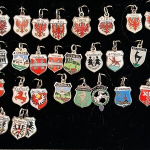 Vintage Austria Travel Shields and Hand Painted Charms in 800 835 ...
