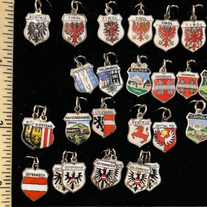 Vintage Austria Travel Shields and Hand Painted Charms in 800 835 ...