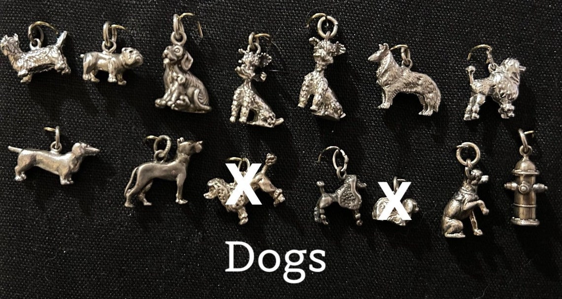 Vintage Sterling Animals Pets Cats & Dog Charms 1960-1970s - Etsy