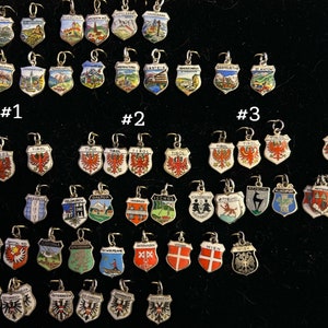 Vintage Austria Travel Shields and Hand Painted Charms in 800 835 ...