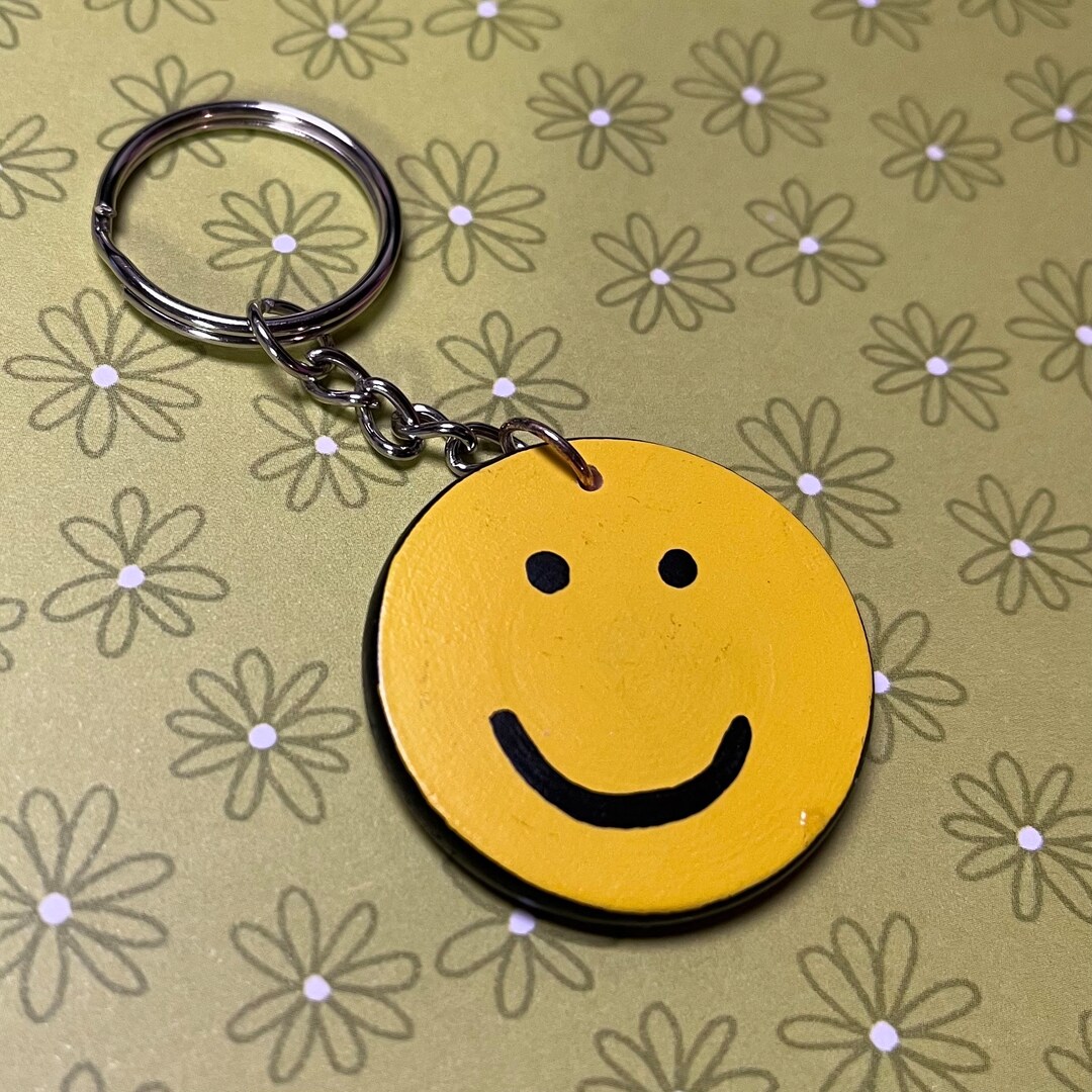 Smiley Keychain - Etsy