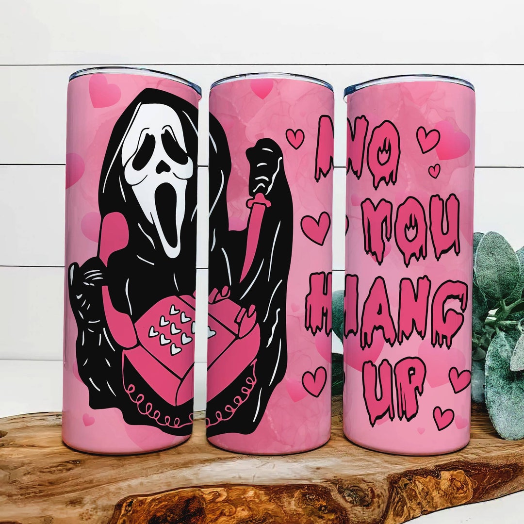 Scream Ghostface Pink 20oz or 30oz Skinny Tumbler glow in Dark Option ...