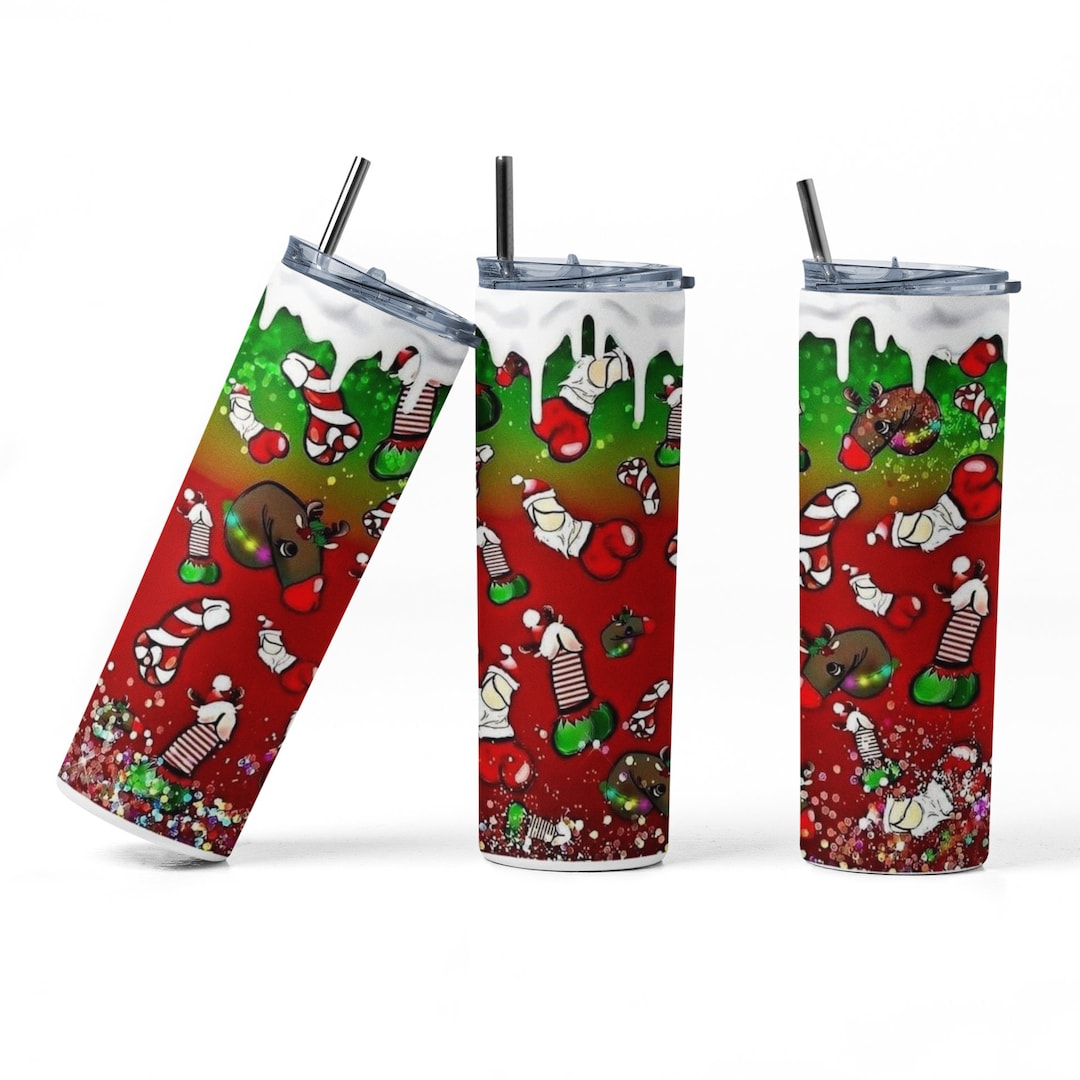 Inappropriate Adult Christmas Peen 20oz or 30oz Skinny Tumbler glow in ...