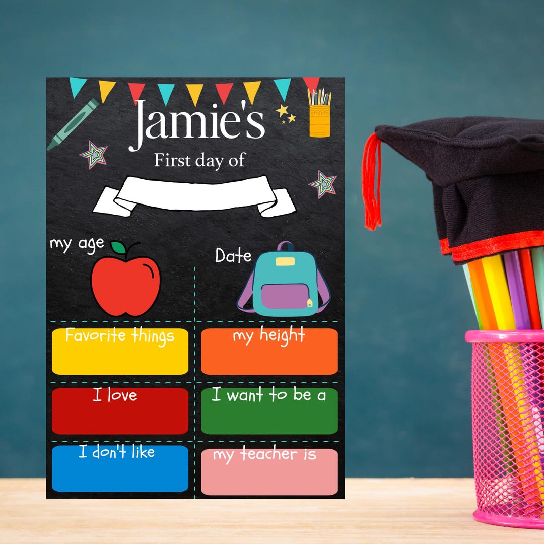 Back to School Sign, First Day of School, First Day of Reception, First ...