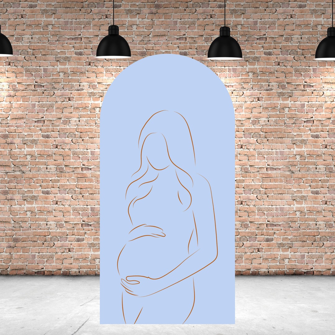 Baby Shower Backdrop,pregnant Woman Line Art Backdrop, Arch Backdrop - Etsy