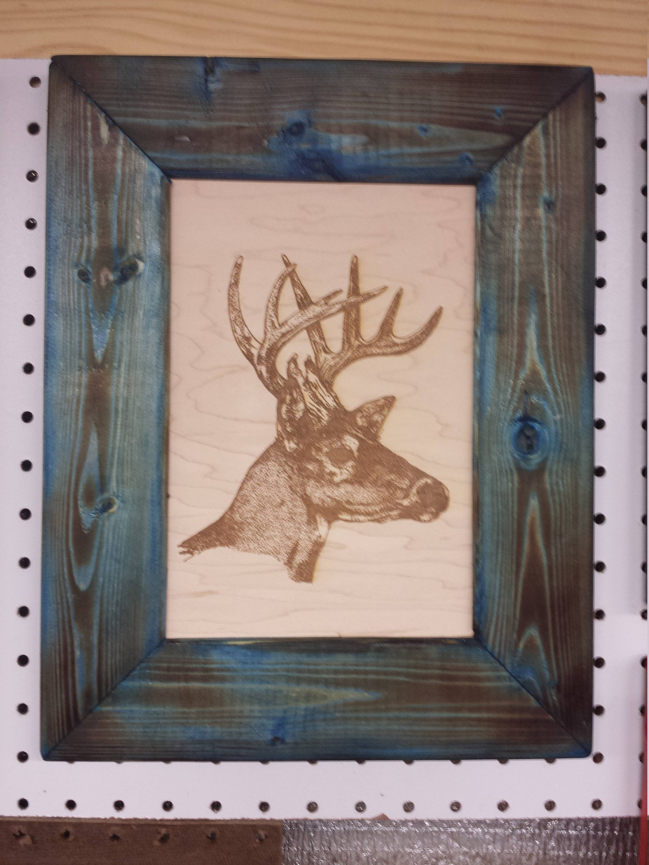 Laser Engraved Buck Deer Image With Handmade Rustic Frame - Etsy