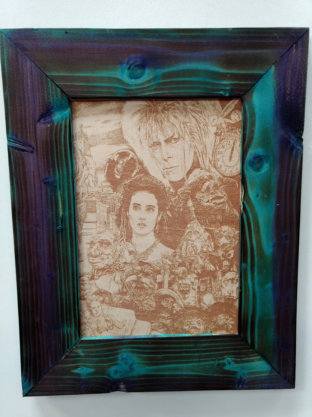 Labyrinth Cast Vertical Laser Engraving in a Handmade Rustic Frame - Etsy