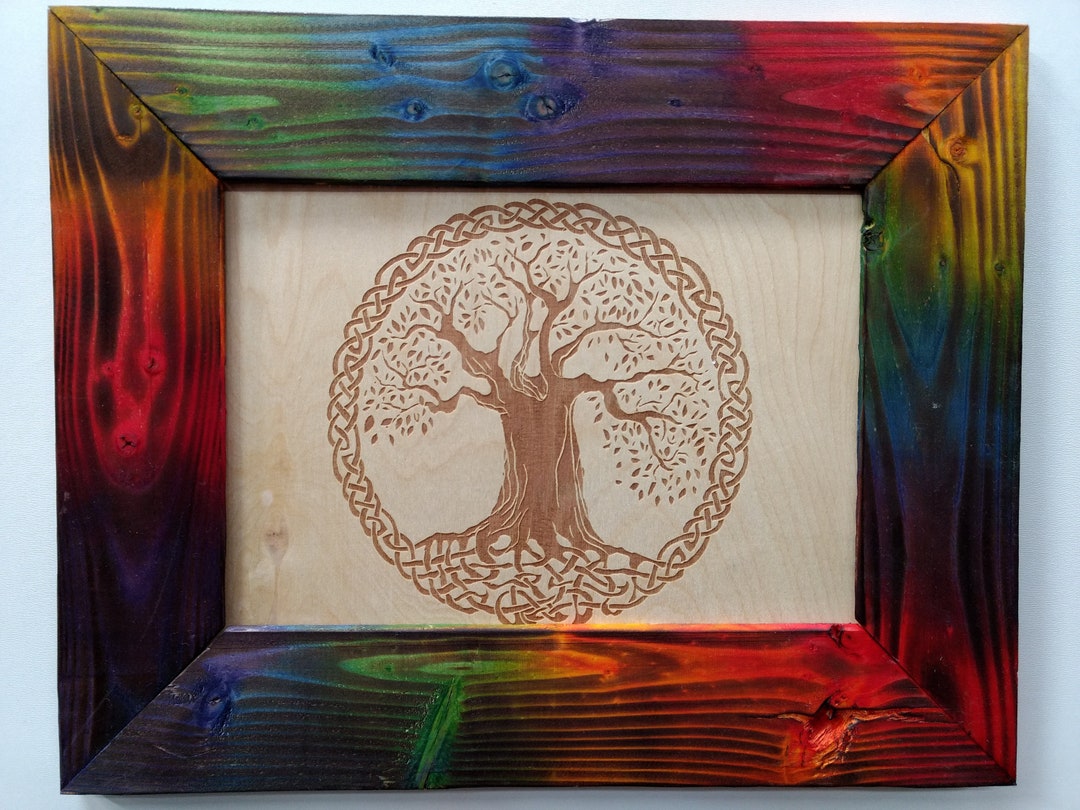 Arbre de vie au Laser gravure dans un cadre rustique à la main - Etsy ...
